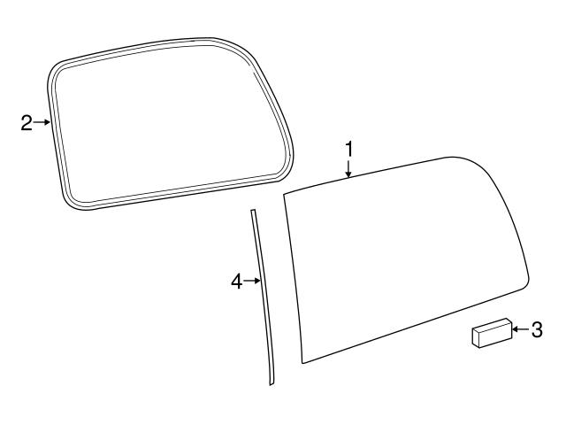 Genuine Mercedes 4476711420 Quarter Glass Seal; Left, Right - Mercedes
