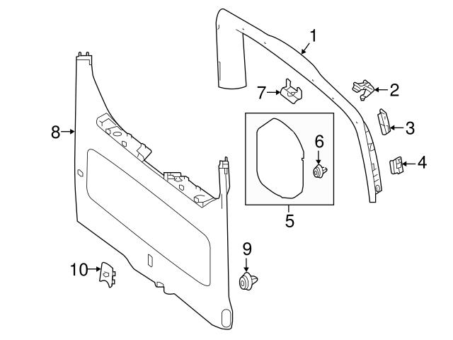 Genuine Mercedes 44775500309051 Liftgate Trim Cover; Rear - Mercedes