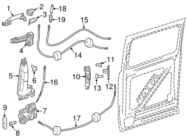 Genuine Mercedes 4477603900 Door Latch Cable; Left, Right - Mercedes