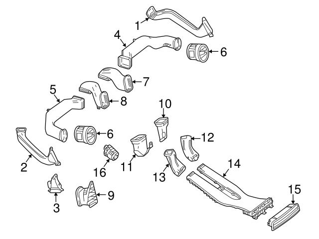 Genuine Mercedes 4478300054649051 Dashboard Air Vent; Left, Right ...
