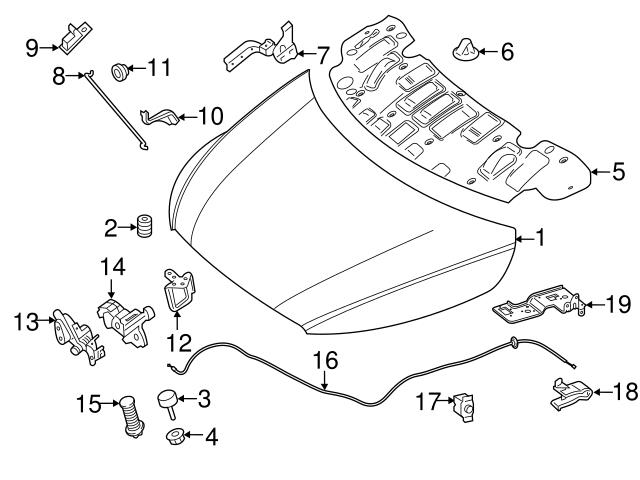Genuine Mercedes 4478800060 Hood Latch; Lower - Mercedes