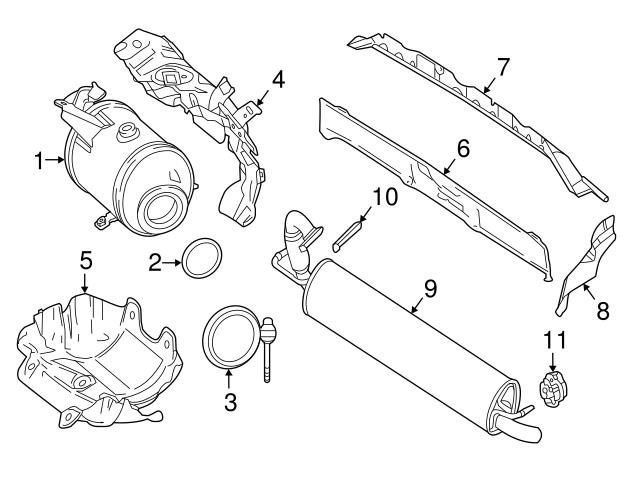 Genuine Smart 4536822000 Exhaust Heat Shield; Rear, Outer - Smart