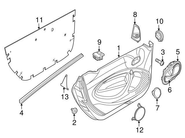 Genuine Smart 4538110110 Door Mirror Cover; Left - Smart