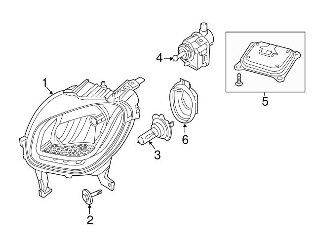 Genuine Smart 4538260400 Headlight Bulb Cap; Left, Right - Smart