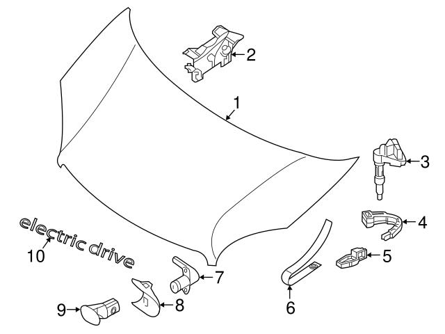 Genuine Smart 45388516009696 Hood Latch Cover; Black - Smart