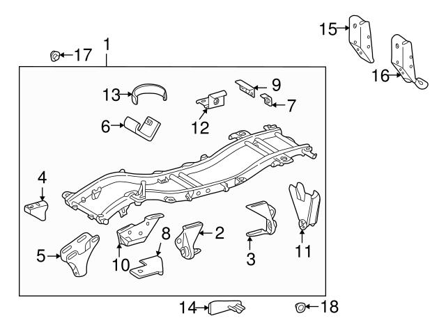 Genuine Mercedes 4603300374 Control Arm Bracket; Front Left - Mercedes
