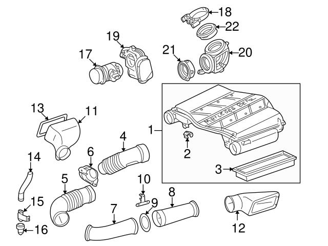 Genuine Mercedes 4630940010 Engine Air Intake Hose Adapter; Left, Right ...
