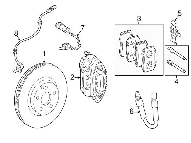 Genuine Mercedes 463540211764 ABS Wheel Speed Sensor; Front Right ...