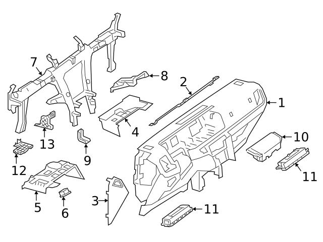 Genuine Mercedes 4635406903 Instrument Panel Mounting Bracket - Mercedes