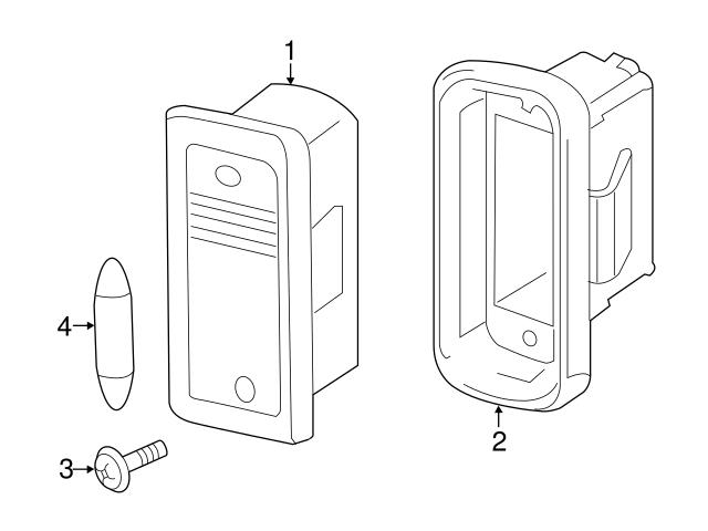 Genuine Mercedes 4635450119, A4635450119 License Plate Light Housing ...