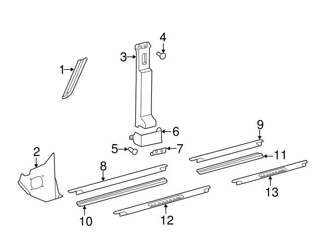 Genuine Mercedes 4636925401 Body A-Pillar Trim Panel; Right - Mercedes