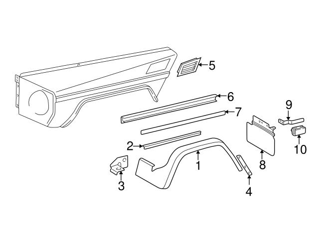 Genuine Mercedes 4636981162 Fender Molding; Right - Mercedes