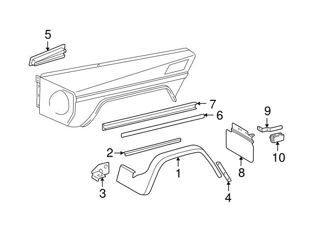 Genuine Mercedes 4636982362 Fender Molding; Left - Mercedes