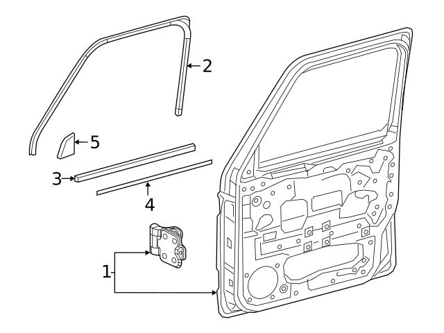 Genuine Mercedes 46369834007C45 Door Window Belt Weather Strip; Right ...