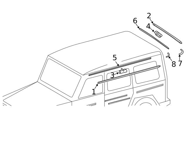Genuine Mercedes 46369890007C45 Roof Molding Cap; Right - Mercedes