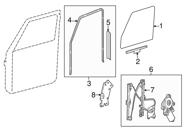 Genuine Mercedes 4637200053 Door Window Seal; Front Outer Left/Right ...
