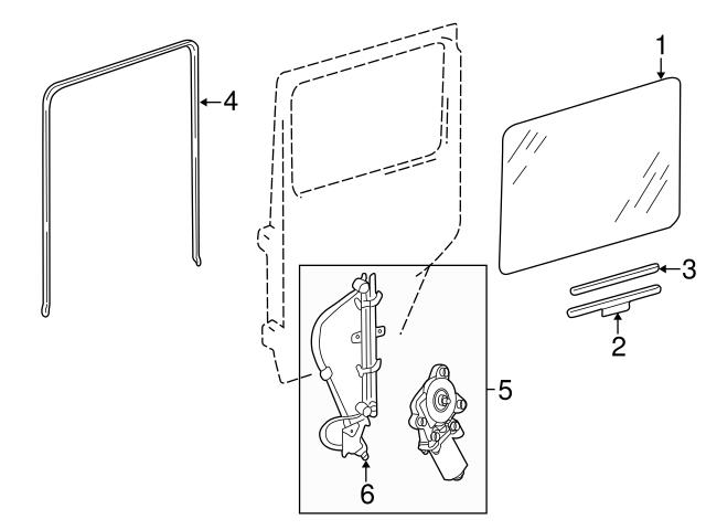Genuine Mercedes 4637300030 Quarter Window Glass Run Channel; Center ...