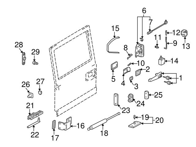 Genuine Mercedes 4637400635 Door Latch Assembly; Rear - Mercedes