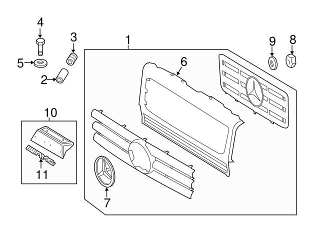 Genuine Mercedes 4638170200 Grille Emblem; Front - Mercedes