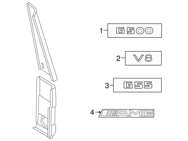 Genuine Mercedes 4638171915 Hatch Emblem; Rear - Mercedes ...