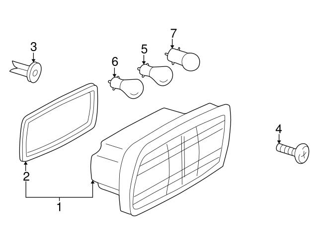 Genuine Mercedes 4638201564 Tail Light Assembly; Rear Left - Mercedes ...