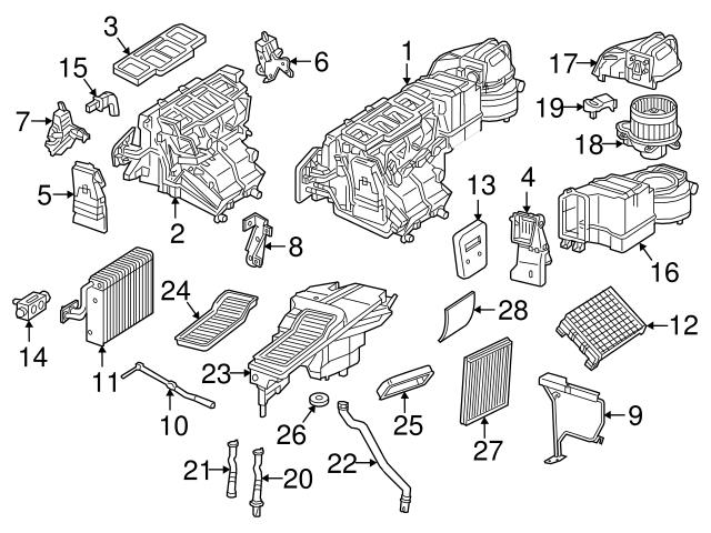 Genuine Mercedes 4638301100 A/C Evaporator Core Case - Mercedes