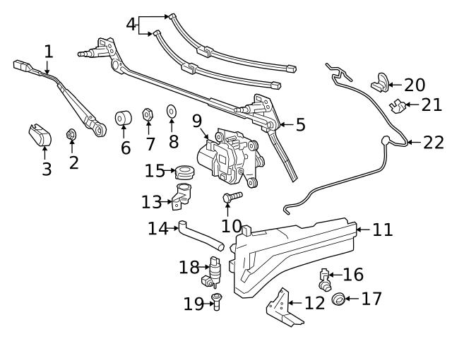 Genuine Mercedes 4638606200 Windshield Washer Hose; Front - Mercedes
