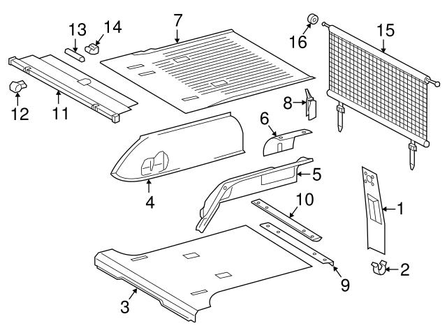 Genuine Mercedes 46386808149051 Cargo Cover Bracket; Left, Right ...