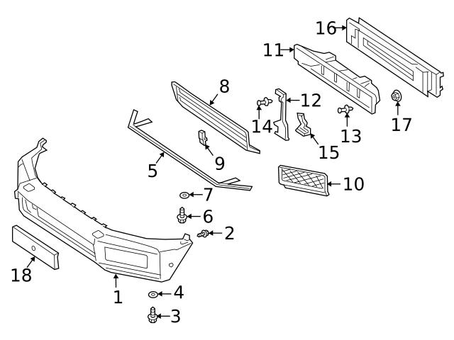 Genuine Mercedes 4638807102 Radiator Support Air Duct Bracket; Front ...