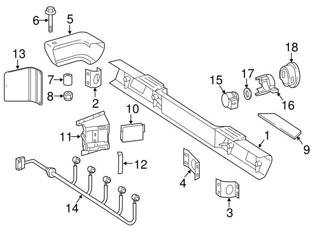 Genuine Mercedes 463885441464 Bumper Face Bar Bracket; Rear Right Outer ...