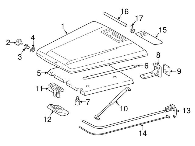 Genuine Mercedes 4638870125 Hood Vent; Front - Mercedes