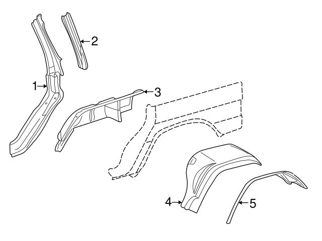 Genuine Mercedes 4638890998 Wheel Housing Side Panel Seal; Left, Right ...