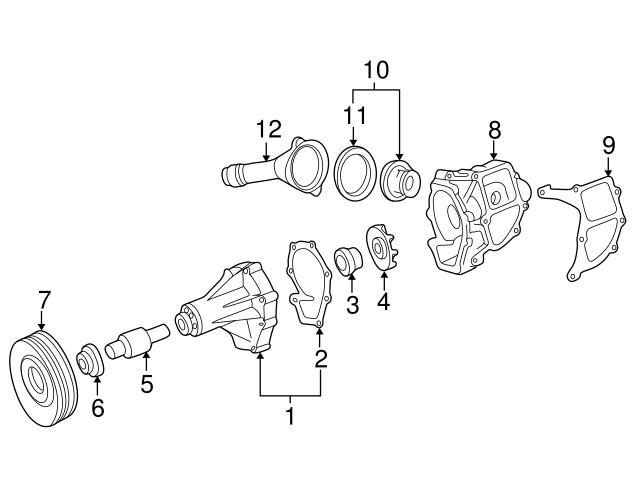Genuine Mercedes 6032010301 Water Pump Housing - Mercedes | 6032010101
