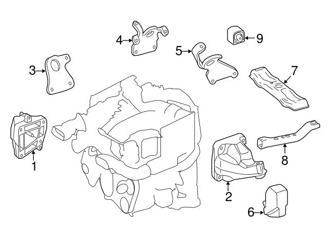 Genuine Mercedes 6422230241 Engine Mount Support Bracket; Front Left ...
