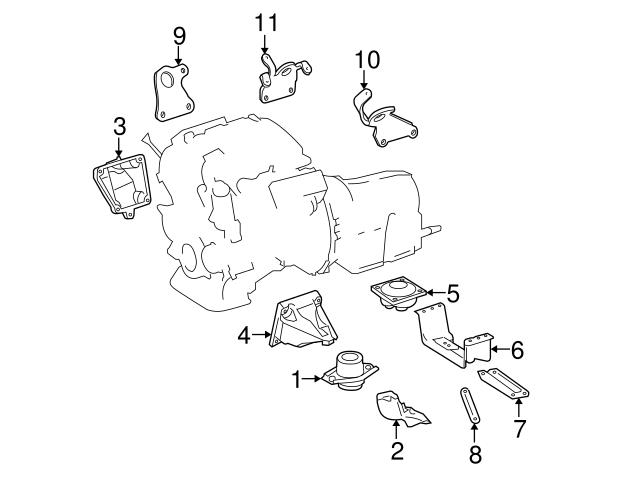 Genuine Mercedes 6422233704 Engine Mount Bracket; Left - Mercedes