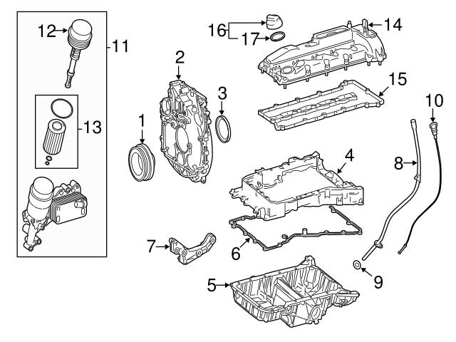 Genuine Mercedes 6510140280 Oil Pan Gasket; Lower - Mercedes