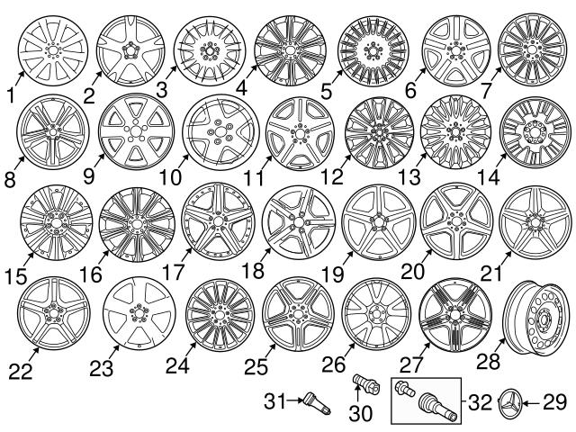 Genuine Mercedes 66470206 Wheel Cap - Mercedes | 22040001259709