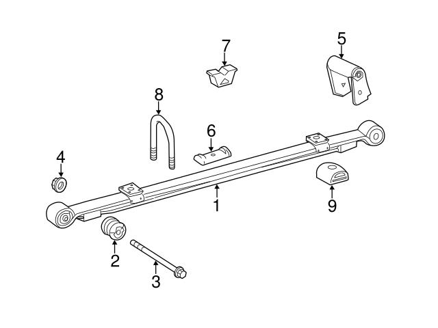 Genuine Mercedes 9013250144 Leaf Spring Bumper; Rear - Mercedes