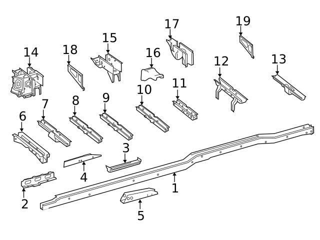 Genuine Mercedes 9063100458 Frame Rail Bracket; Rear Left/Right - Mercedes
