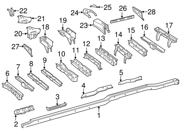 Genuine Mercedes 9063108037 Frame Crossmember Bracket; Front Left/Right ...