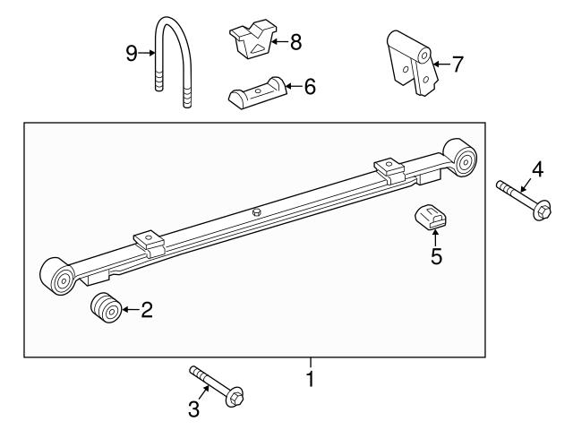 Genuine Mercedes 9063240050 Leaf Spring Bushing; Rear Left/Right - Mercedes