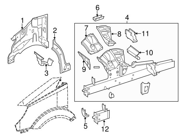 Genuine Mercedes 9066208700 Frame Rail End; Right - Mercedes | 9066202334