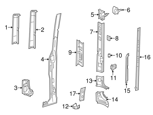 Genuine Mercedes 9066301213 C Pillar; Rear Left - Mercedes