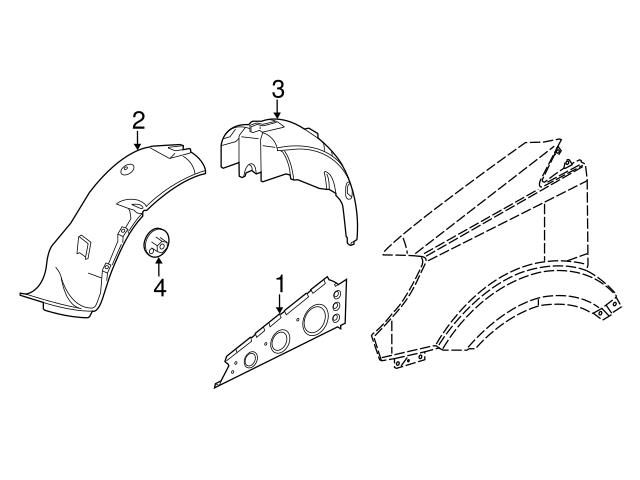 Genuine Mercedes 9066370035 Fender Reinforcing Bar; Left - Mercedes