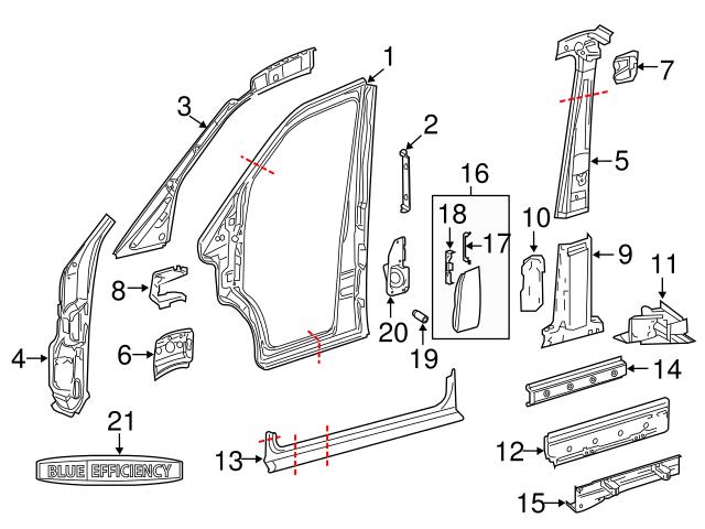 Genuine Mercedes 9066374509 Rocker Panel; Right - Mercedes