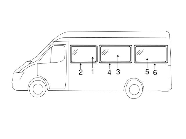 Genuine Mercedes 9066732209 Side Panel Glass; Left, Right - Mercedes