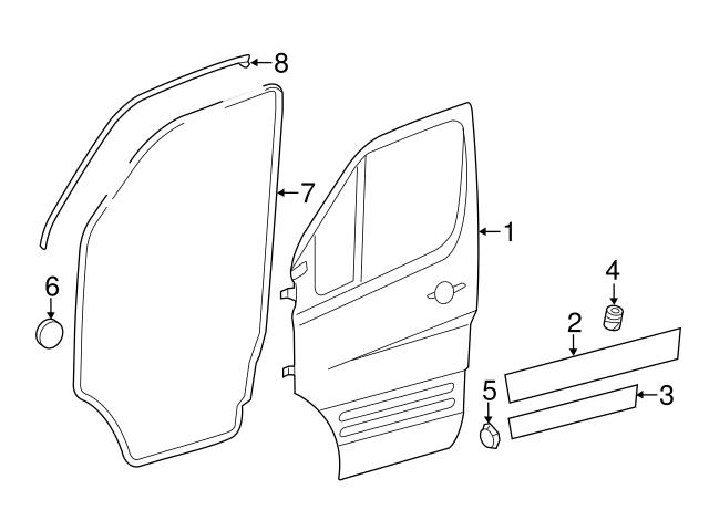 Genuine Mercedes 9066970898 Door Seal; Front Left Upper - Mercedes