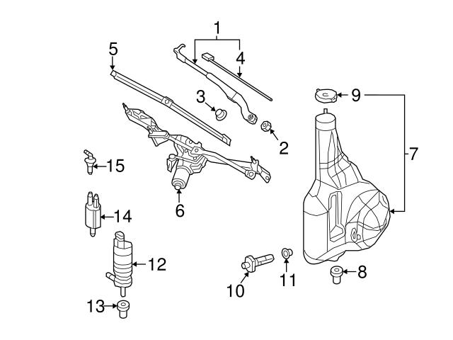 Genuine Mercedes 9068200040 Windshield Wiper Motor; Front - Mercedes