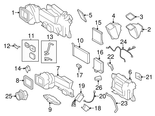 Genuine Mercedes 906830046264 HVAC Unit Case; Front - Mercedes | 9068300462