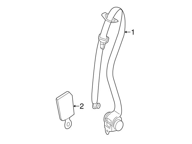 Genuine Mercedes 9068602585 Seat Belt Lap and Shoulder Belt; Rear Right ...